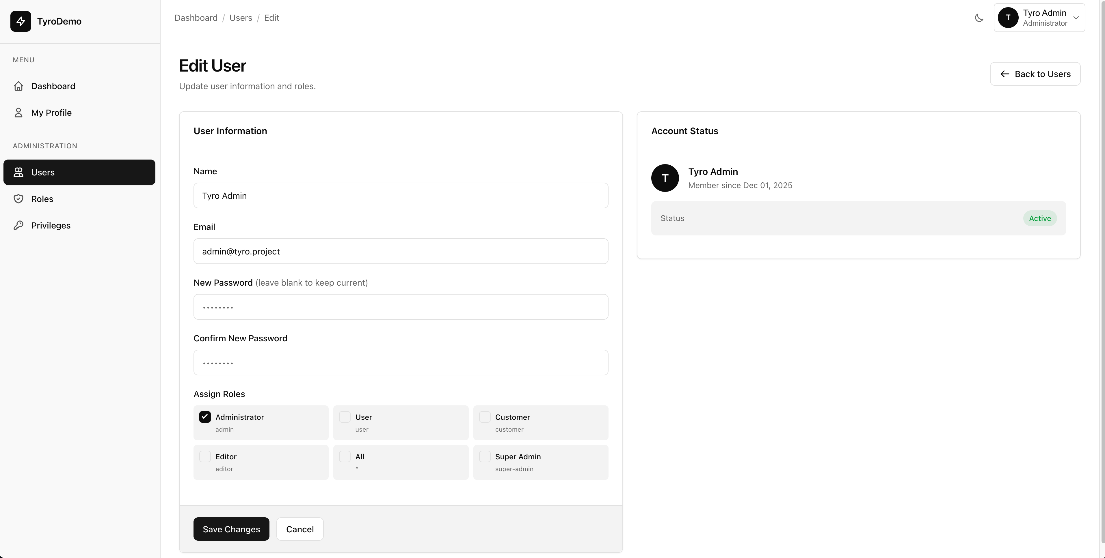 Tyro Dashboard - Beautiful Admin Dashboard for Laravel 12